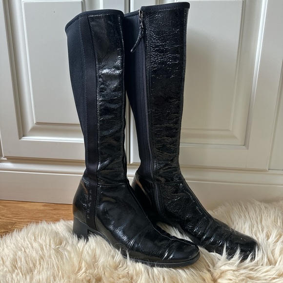 Prada | Shoes | Authentic Prada Knee High Patent Leather Boot | Poshmark
